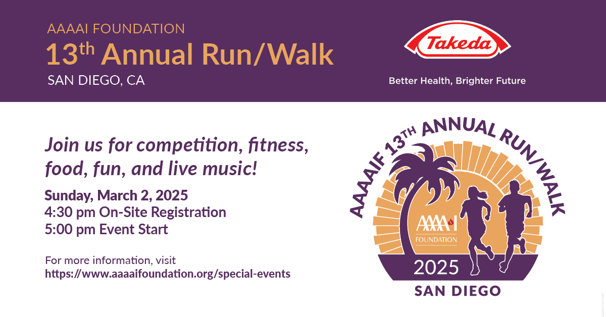 AAAAI Foundation Run/Walk Ad