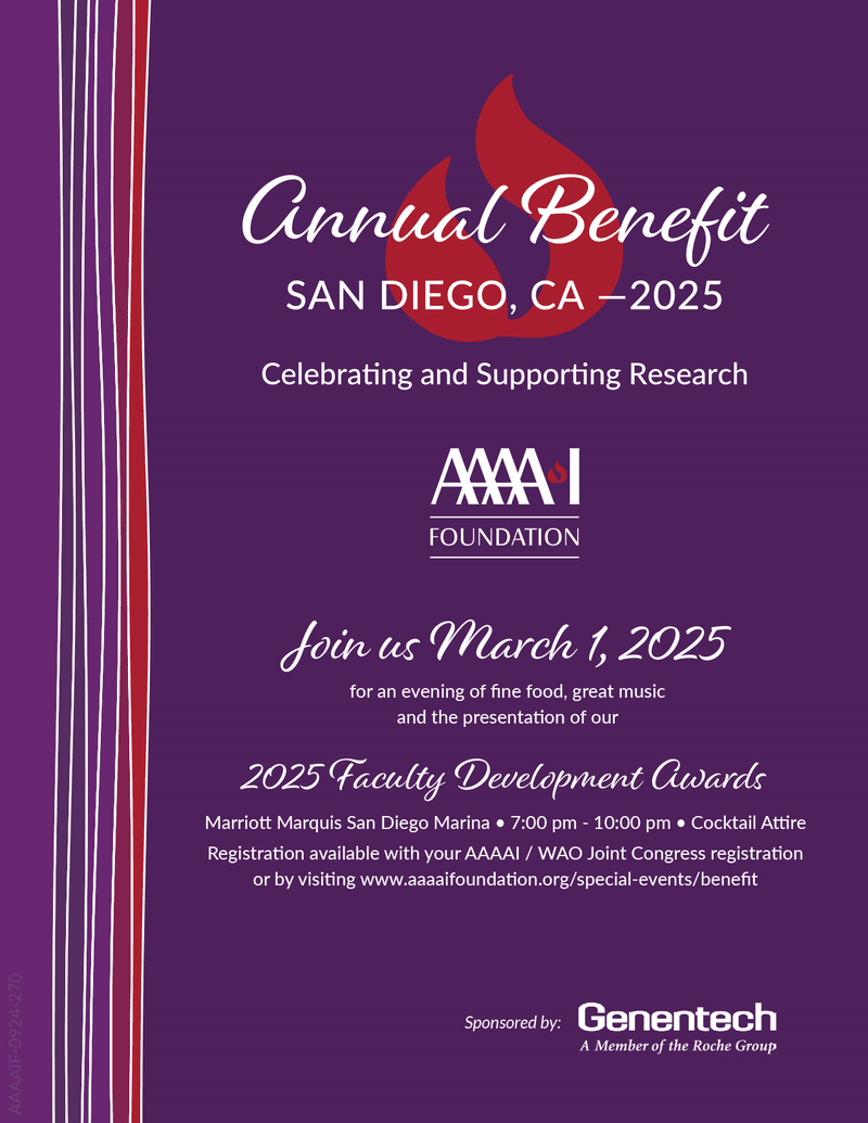 AAAAI Foundation Annual Benefit Ad